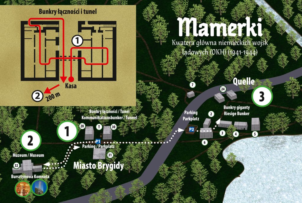 MAP OF 30 BUNKERS – MAMERKI, Bursztynowa Komnata