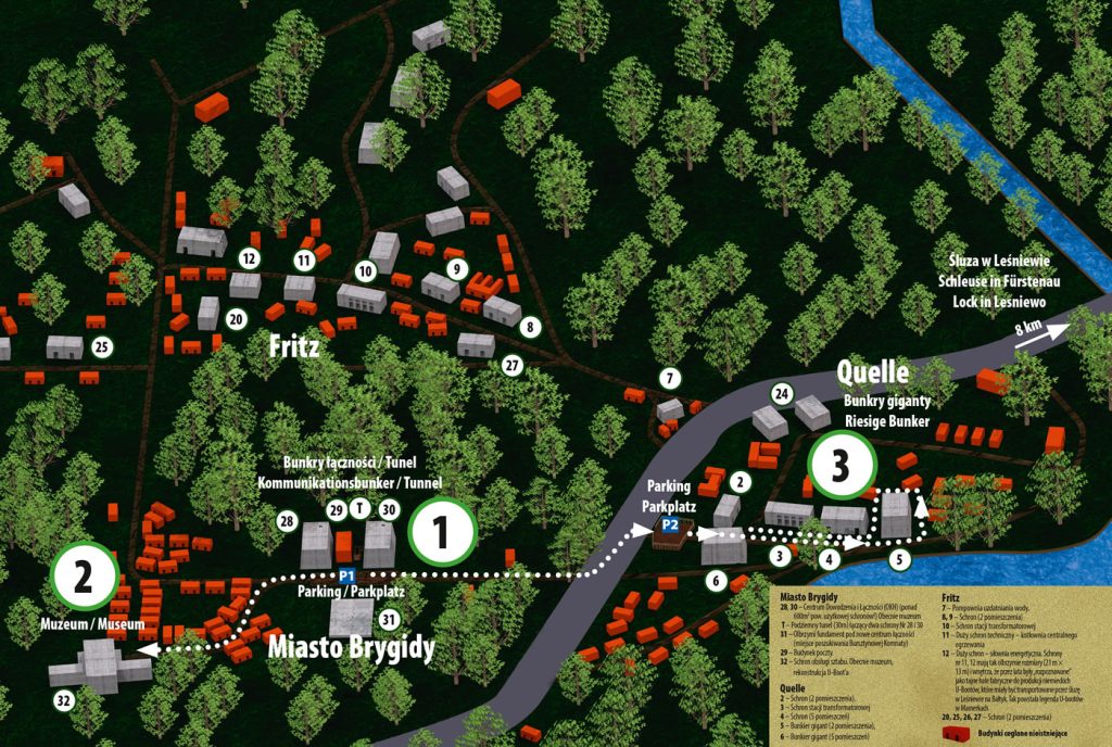MAP OF 30 BUNKERS – MAMERKI, Bursztynowa Komnata